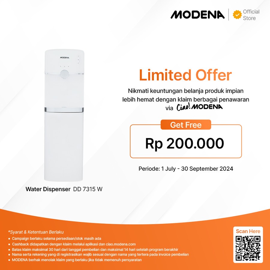 Jual Modena DD 7315 W - dispenser galon bawah touch screen | Shopee ...