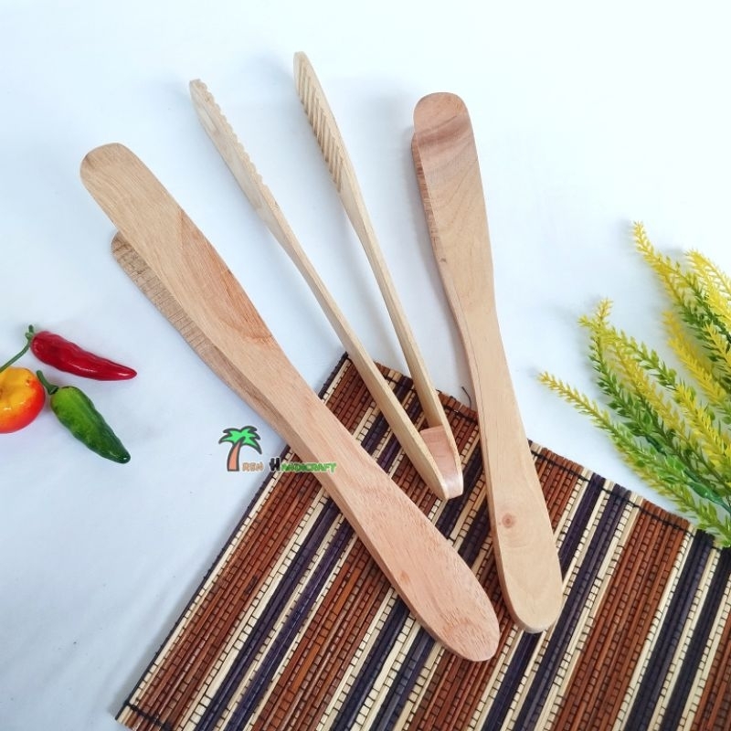 Jual ARENHANDICRAFT Pencapit makanan kayu mahoni | Shopee Indonesia