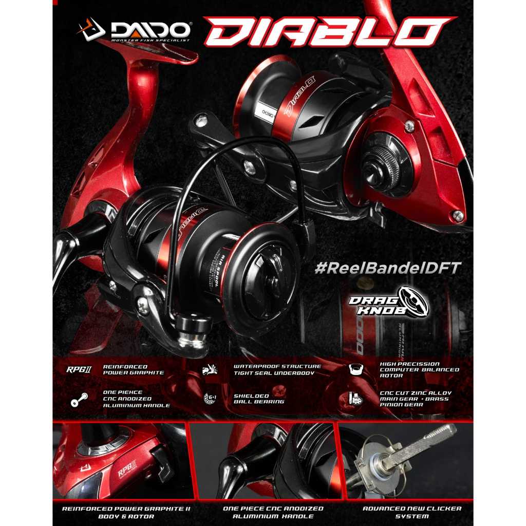 Jual BARU Reel Pancing Daido Diablo 7 BEARING ALUMUNIUM SPOOL DAN POWER ...