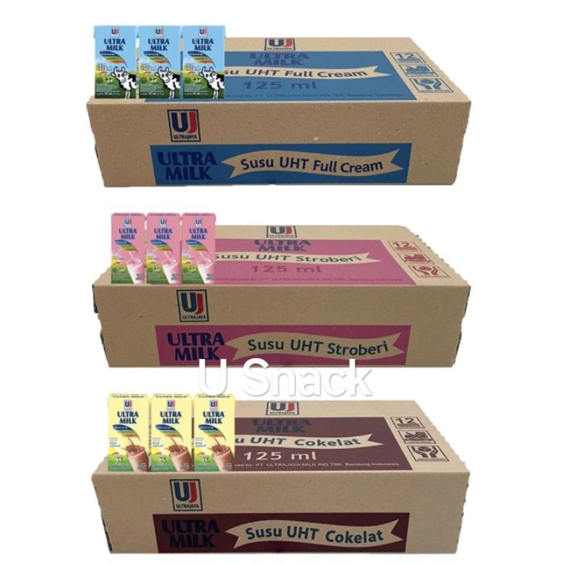 Jual [1 karton isi 40×125ml] Ultra milk susu UHT susu segar sapi | Shopee Indonesia