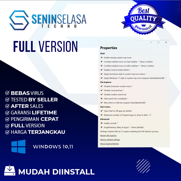Jual Software Restorasi Fitur: ExplorerPatcher 22621 [WIN] | Shopee ...