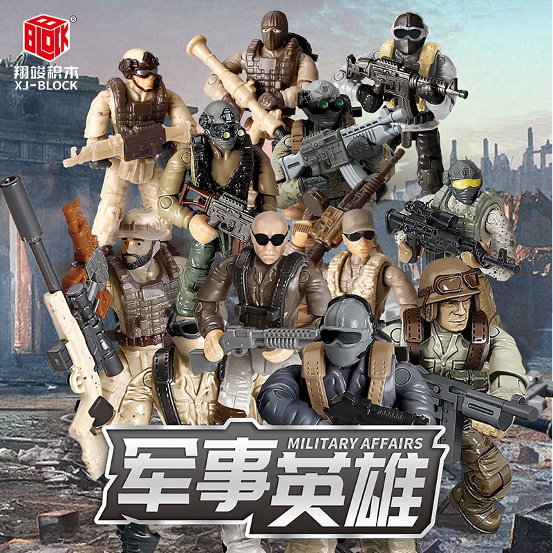 Jual Figure mini balok susun tentara dan SWAT skala megablock - Satuan ...