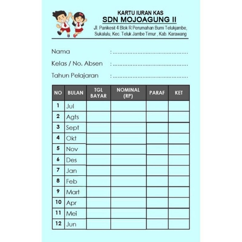Jual KARTU IURAN KAS SEKOLAH/ IURAN WATERMARK/KARTU SPP/KARTU INFAQ ... Jual KARTU IURAN KAS SEKOLAH/ IURAN WATERMARK/KARTU SPP/KARTU INFAQ ...