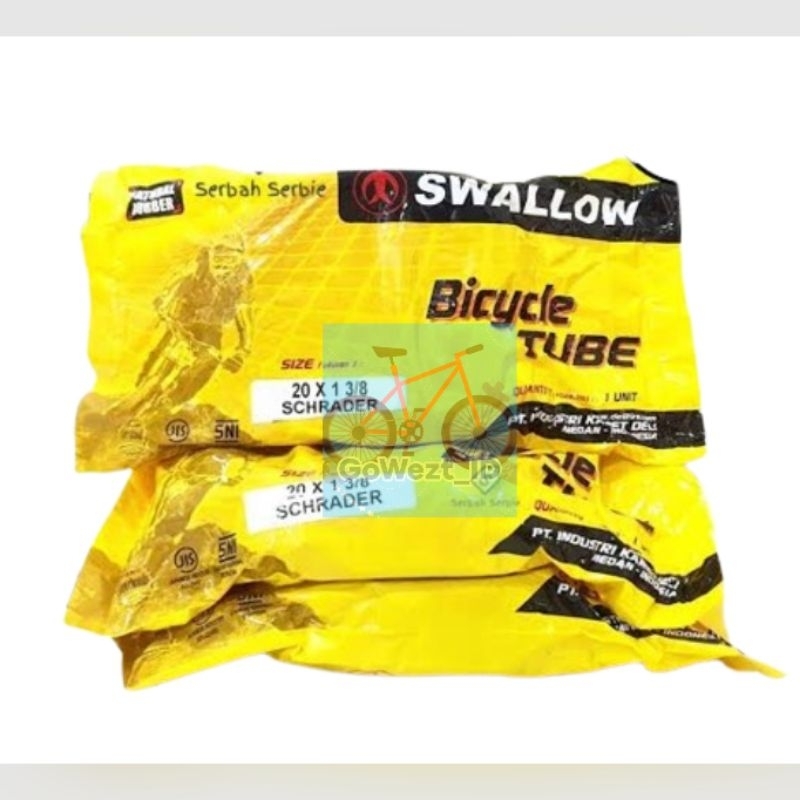 Jual Ban Dalam Sepeda Ukuran 20 x 1 3/8 Swallow Schrader Pentil Motor AV Jengki Balap CTB | High ...