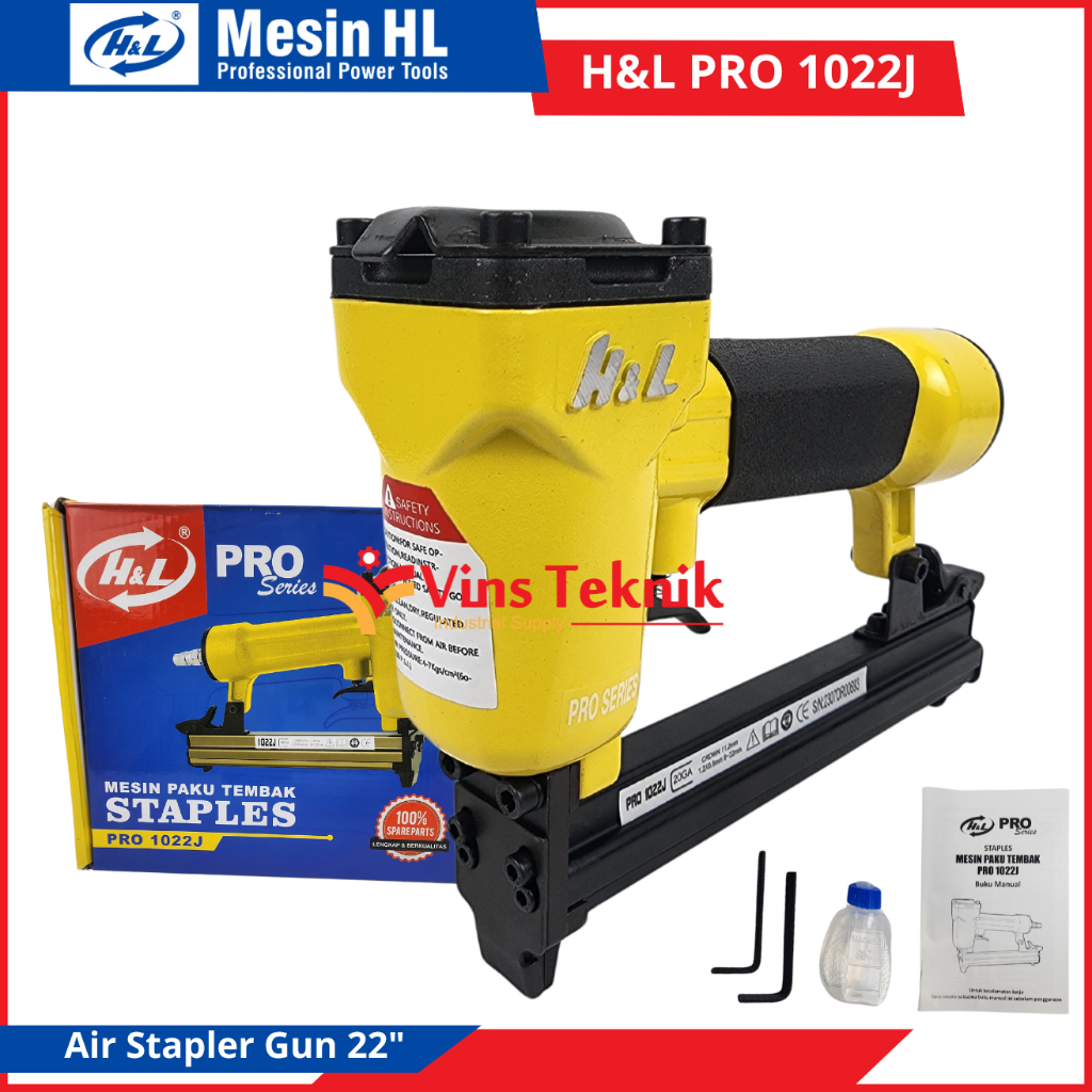 Jual Mesin paku tebak angin Air Stapler 22mm H&L PRO 1022J | Shopee ...