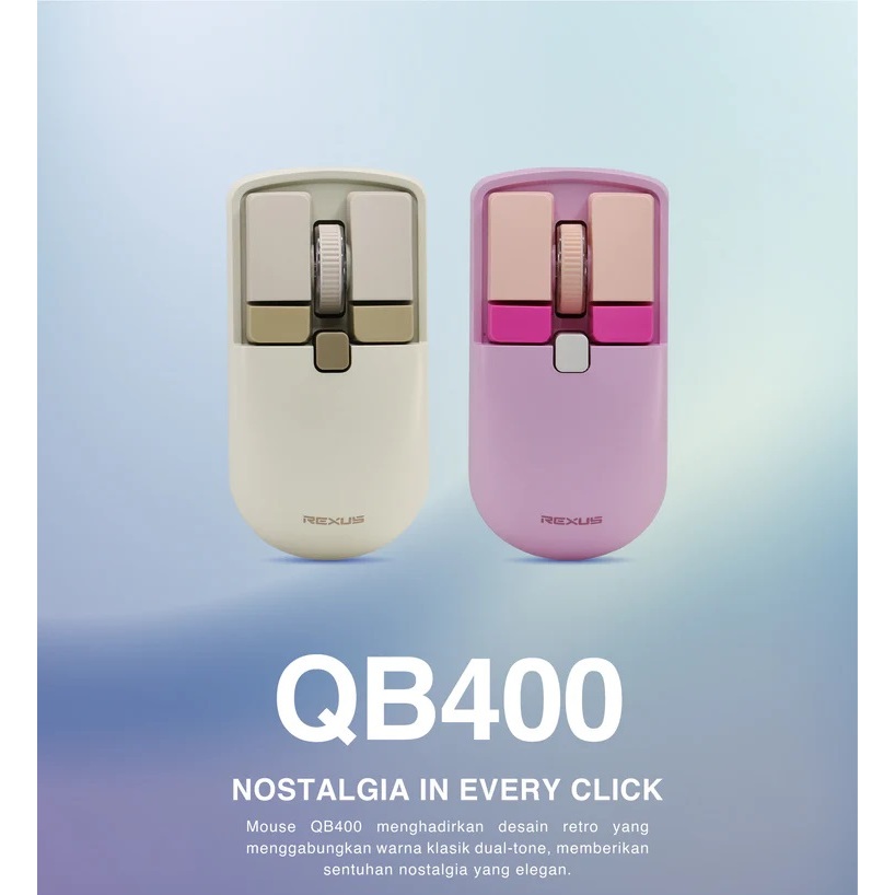 Jual Rexus QB400 Mouse Office Wireless Bluetooth Retro Style Pixart ...