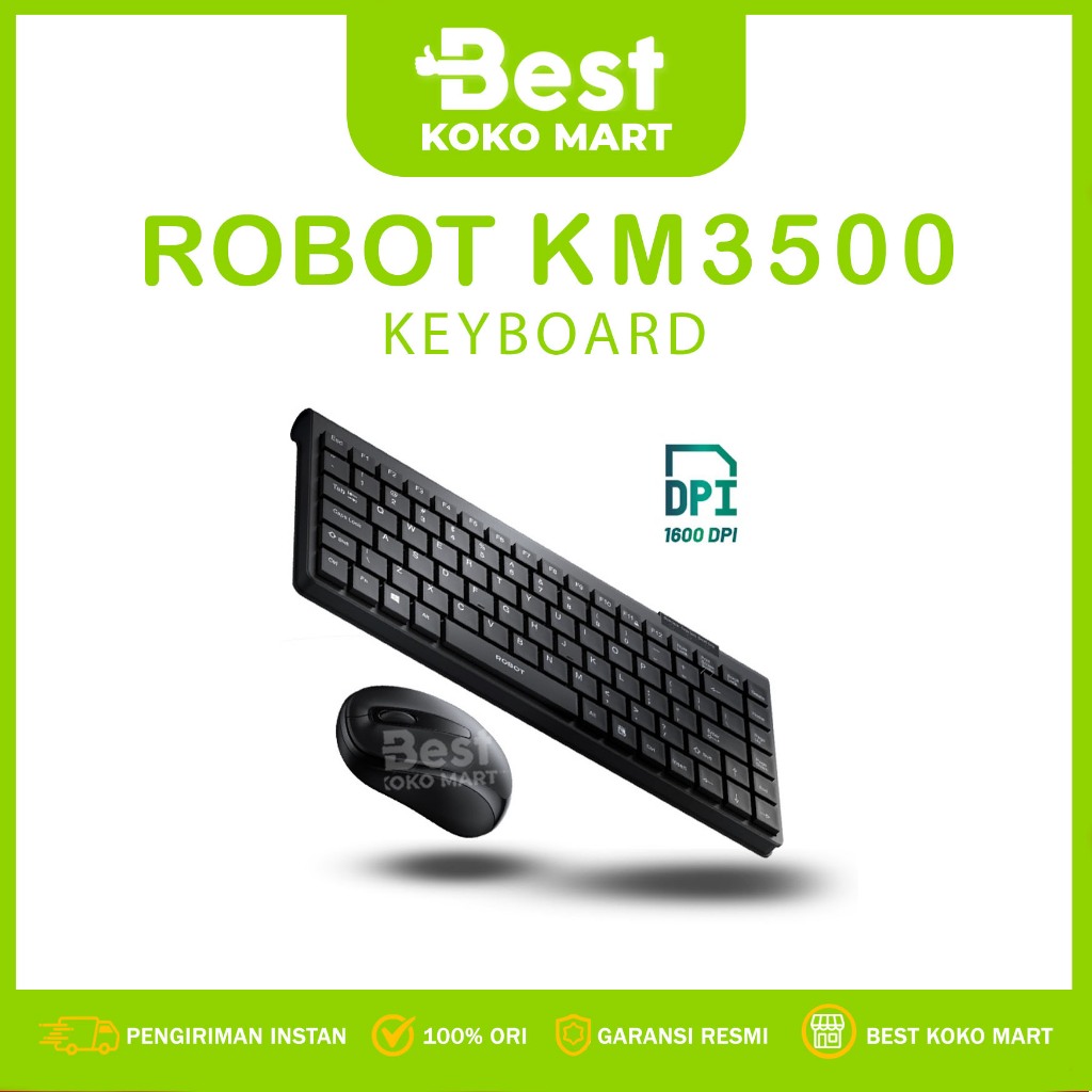 Jual ROBOT Portable Mini Wireless Set Combo Keyboard and Mouse KM3500 ...