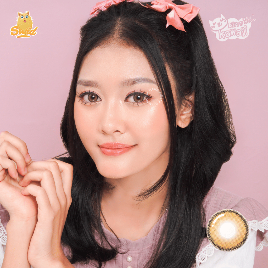 Jual Brown Mini Ella 14.2mm Kitty Kawaii Softlens Normal Minus ...