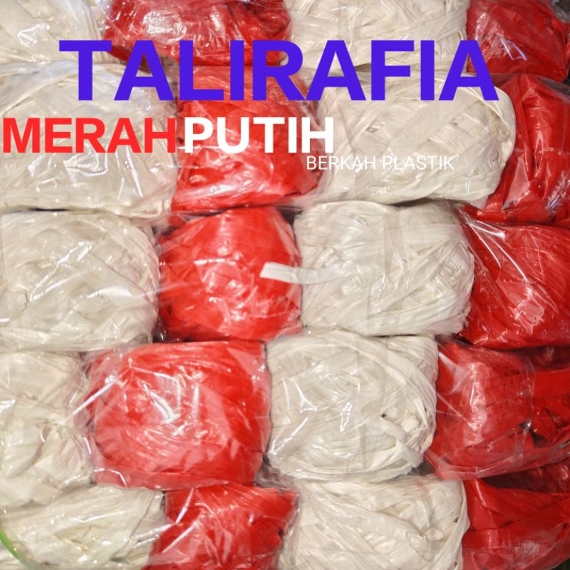 Jual Tali rafia Merah Putih plastik Tali rumput jepang gulungan kecil ...