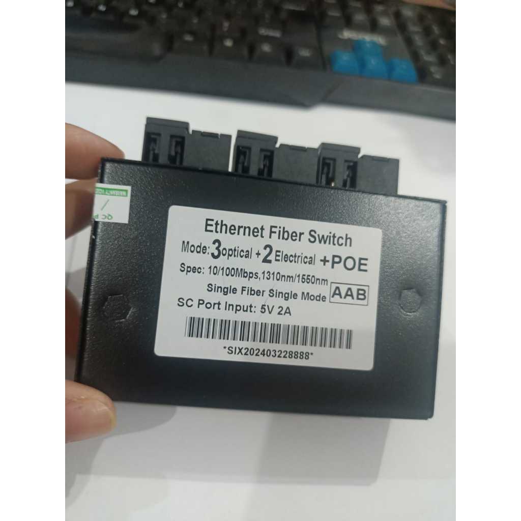 Jual Media Converter 3 FO 2 LAN POE Fiber Optic Switch HTB 3 SC 10/100 ...