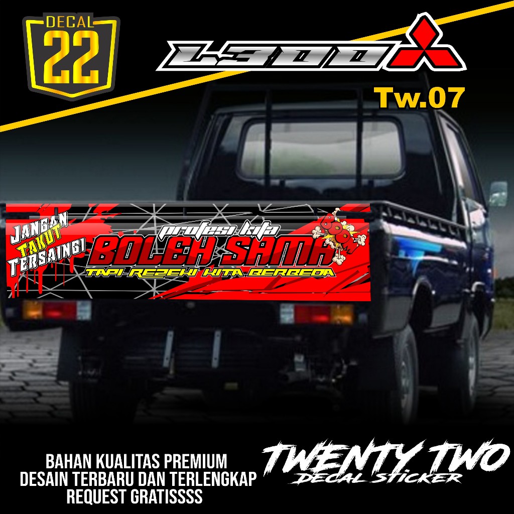 Jual (COD) DECAL STIKER L300 PICK UP PINTU BELAKANG L300 PICK UP KODE ...