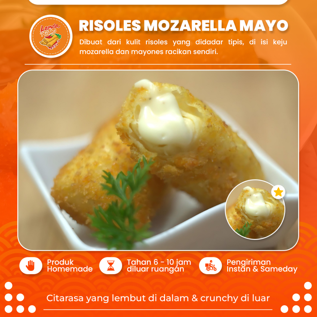Jual Risol Mozarella Mayo Frozen Food Risoles Isian Keju Dan Mayones ...