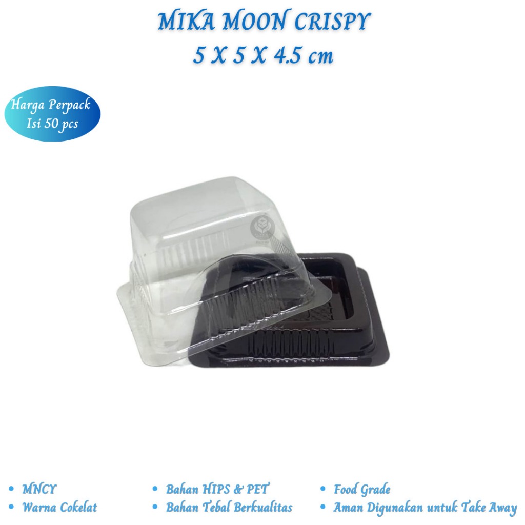 Jual Mika Moon Crispy Mochi Box mochi 5x5x4.5 Cm (Isi 50 pcs-MNCY ...