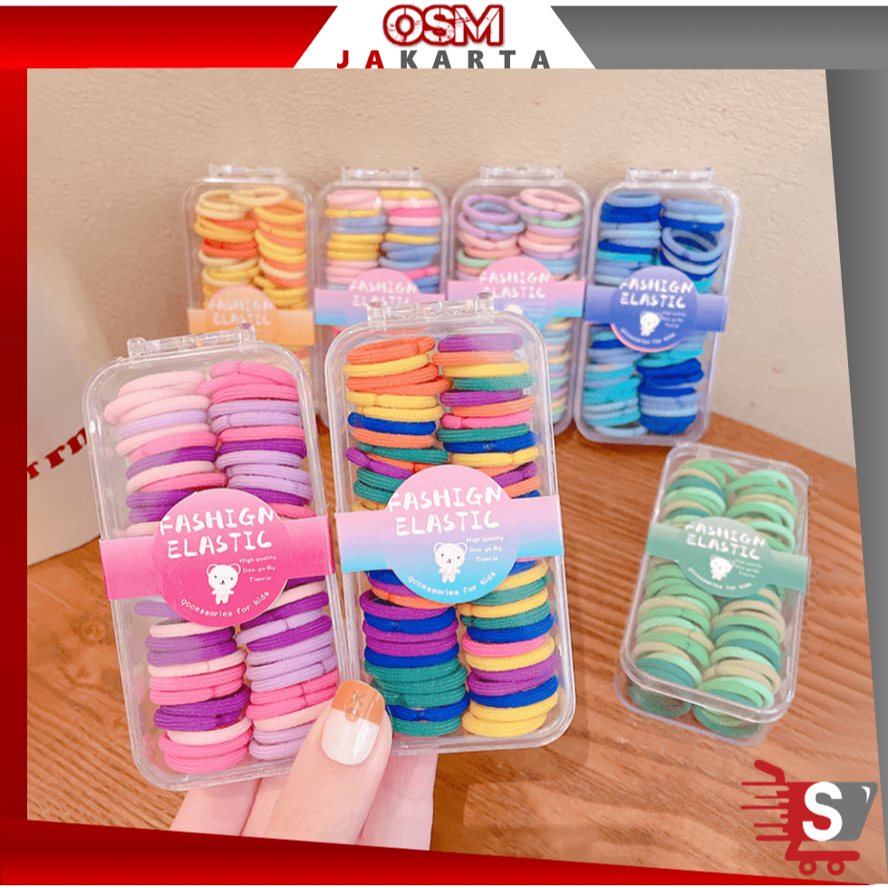 Jual OSM JKT F6345 Ikat Rambut Anak Warna Warni / 1 Kotak Ikatan Rambut ...