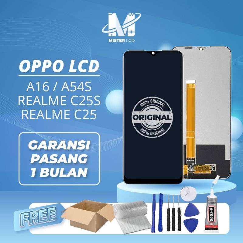 Jual LCD REALME C25 / C25S / OPPO A16 / A16S FULLSET ORIGINAL FREE LEM + OPENING SET | Shopee ...