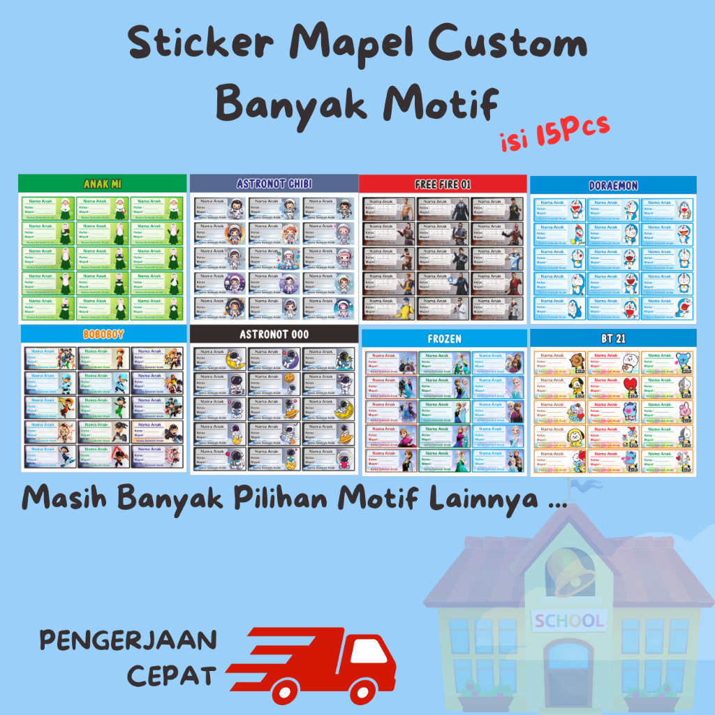 Jual Stiker nama buku custom / stiker mapel custom | Shopee Indonesia