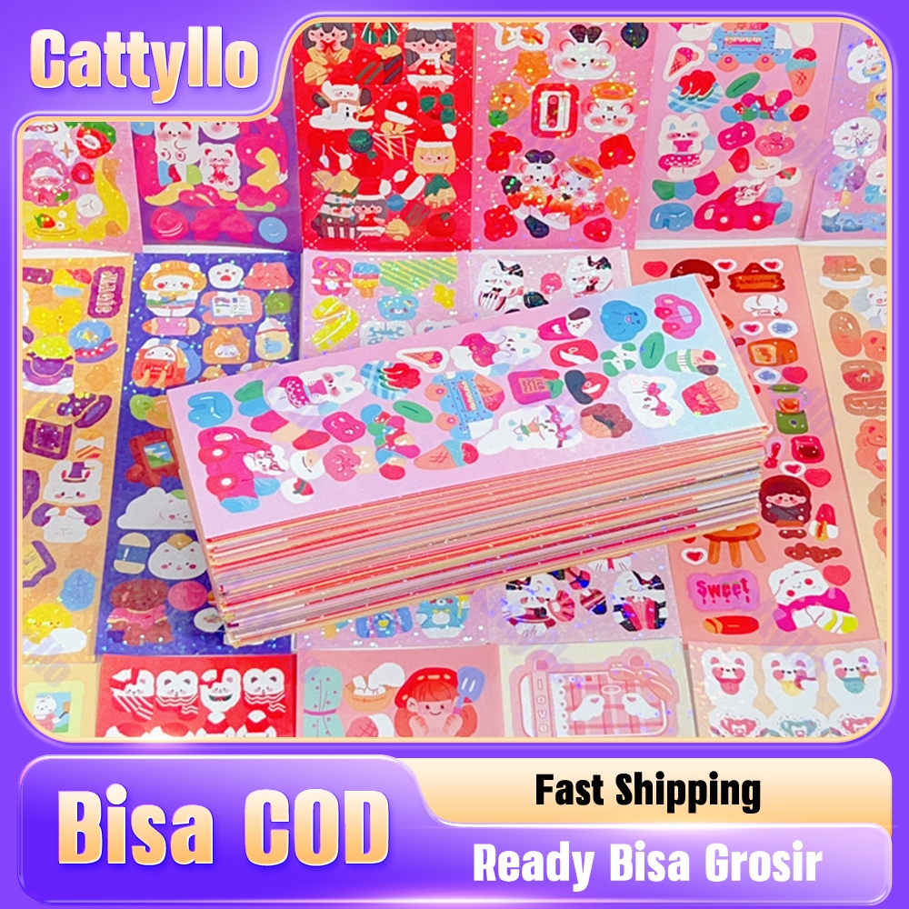 Jual Colorful Cartoon Cute Stiker 100 Lembar/Berbagai Kartun Shiny ...