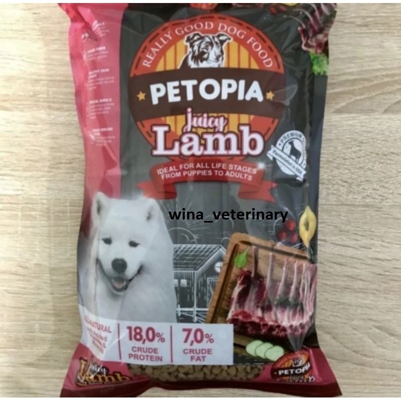 Jual PETOPIA DOG FOOD LAMB 800 GRAM DAN 1 KG RASA LAMB | Shopee Indonesia