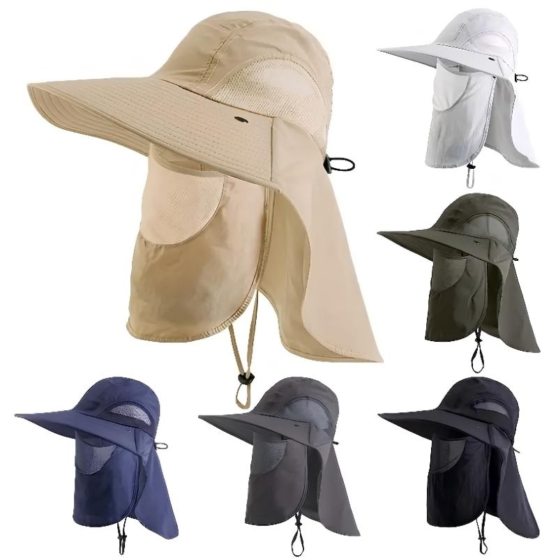 Jual Topi Pancing Fishing Hat Anti UV Dengan Masker Pelindung / Topi ...