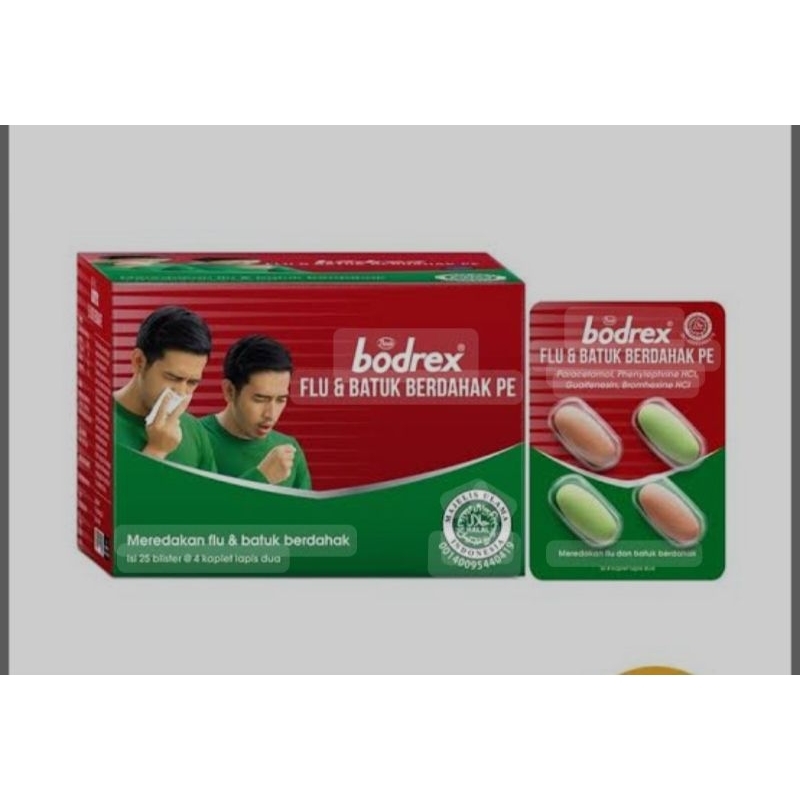Jual Bodrex Flu Batuk Berdahak PE Box (1Box isi 25 strip, 1 strip isi 4 ...