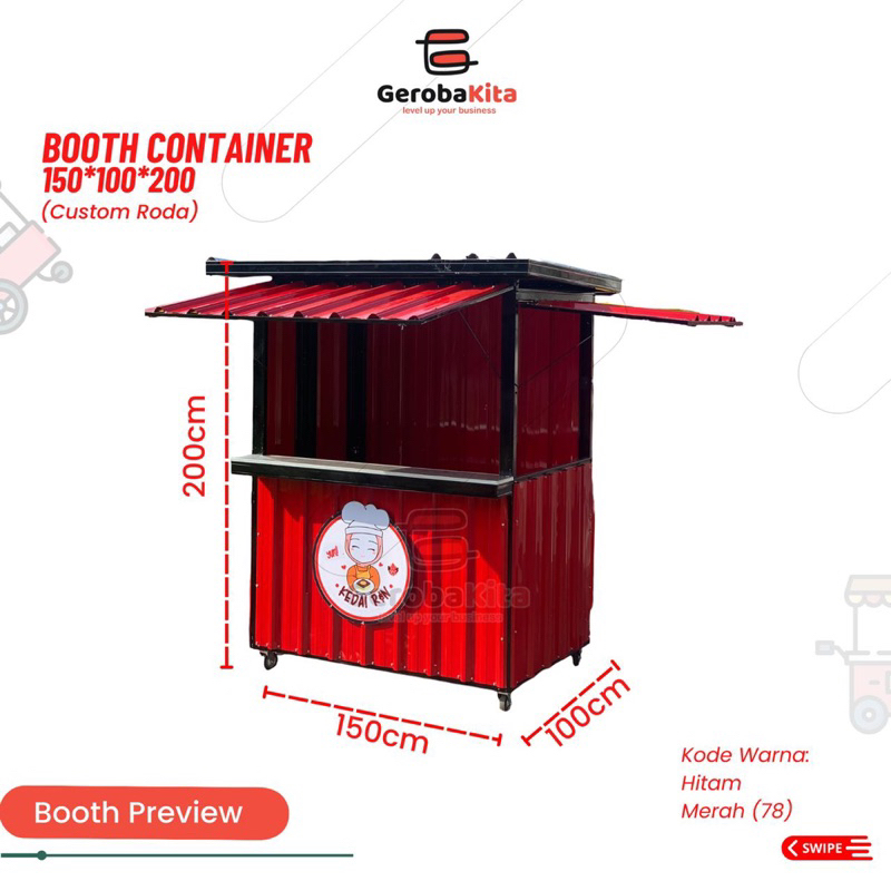 Jual Booth Container 150x100x200 Custom Lantai dan Roda | Shopee Indonesia