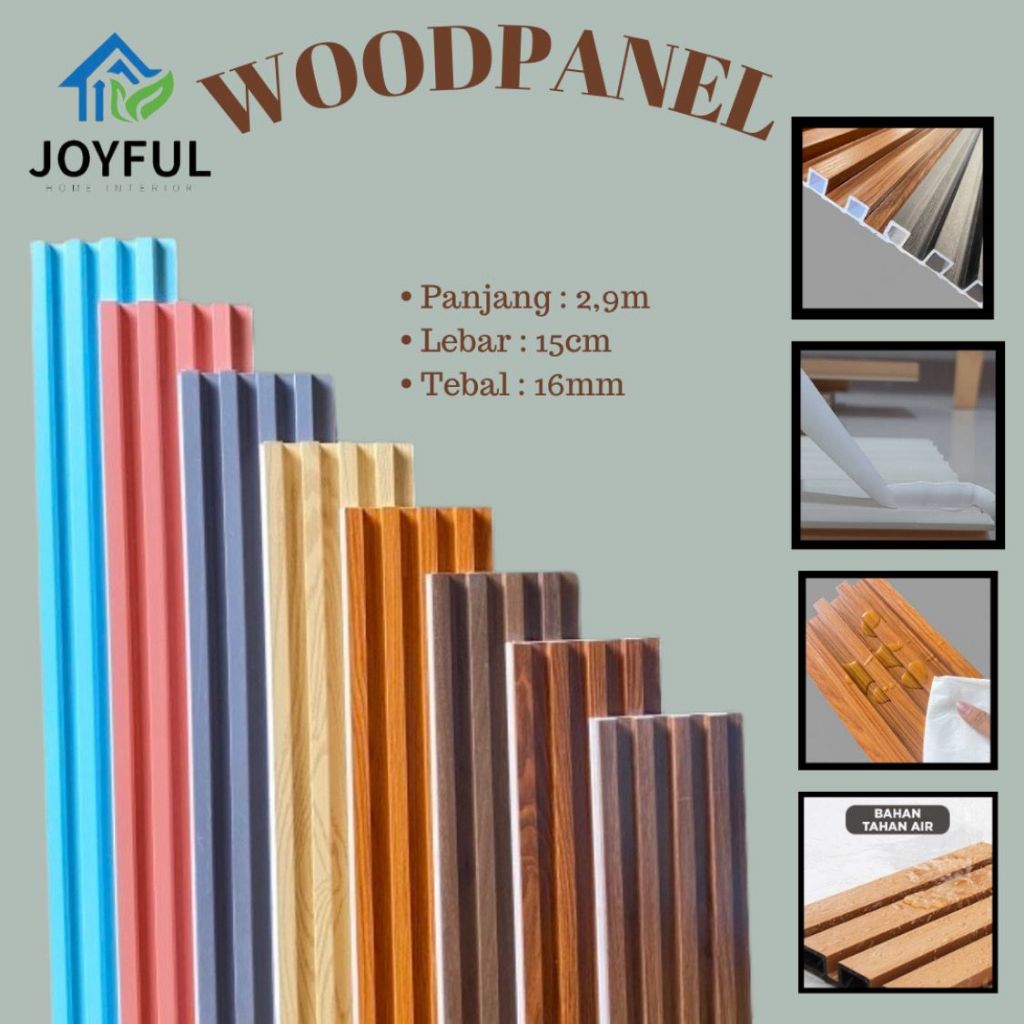Jual WPC Woodpanel 290CM x 15CM (2 Batang) TEBAL 16MM Wood Panel WPC ...