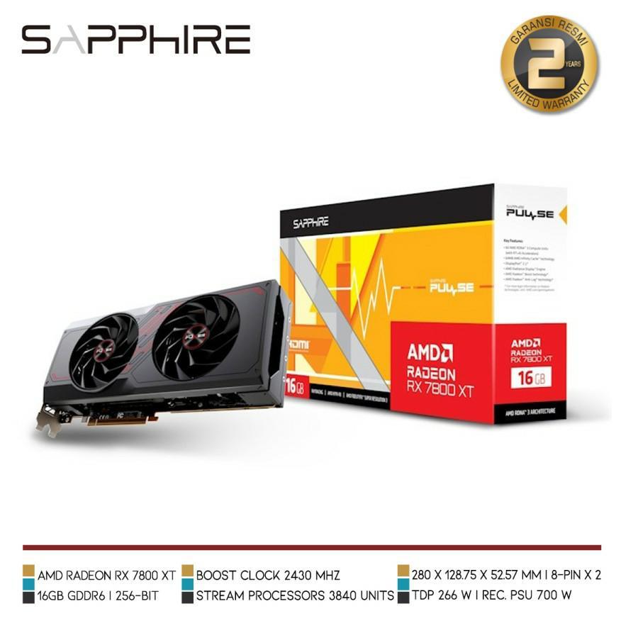 Jual SAPPHIRE PULSE AMD Radeon RX 7800 XT 16GB GDDR6 - VGA Card ...