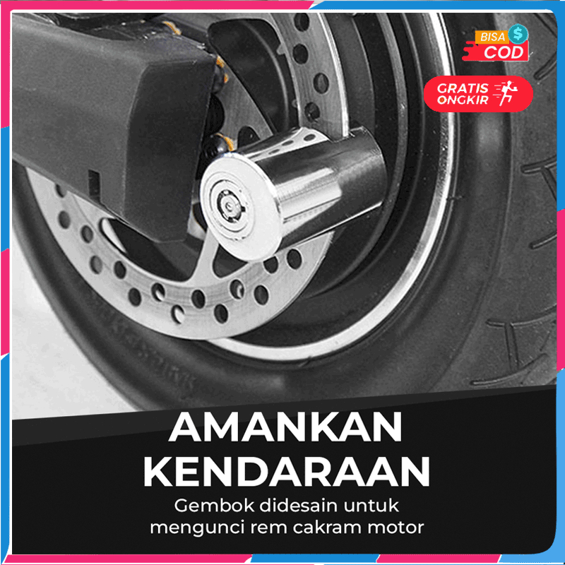 Jual Gembok Cakram Motor Kuat anti maling bahan baja tahan air bisa ...