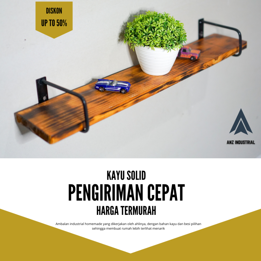 Jual Rak Ambalan Minimalis| Rak Industrial| Rak Pajangan| Rak Kayu Buku ...