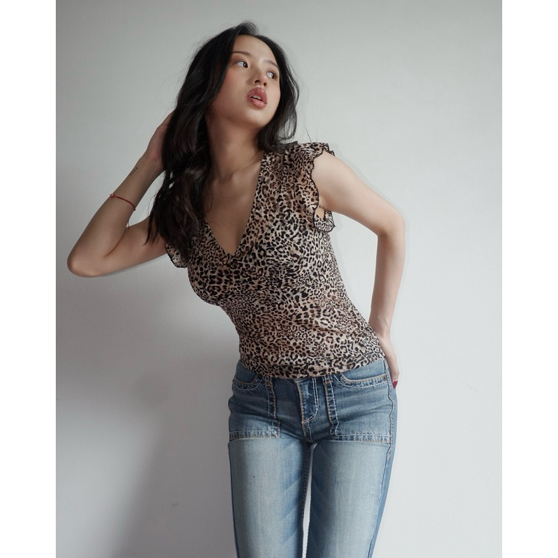 Jual Wear Sarey - Sonya Top - Leopard Printed Sheer (Motif) - Atasan ...