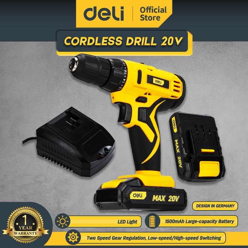 Jual Deli Mesin Bor Baterai Tangan / Cordless Drill Battery EDL-DZ20 ...