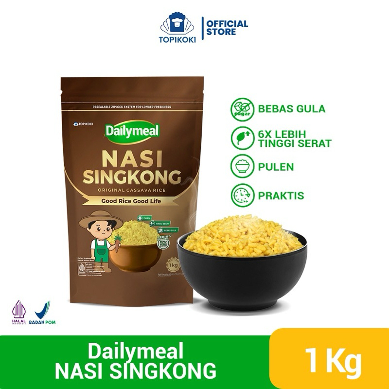Jual Nasi Singkong / Cassava Rice Dailymeal Pouch 1Kg Topikoki | Shopee ...
