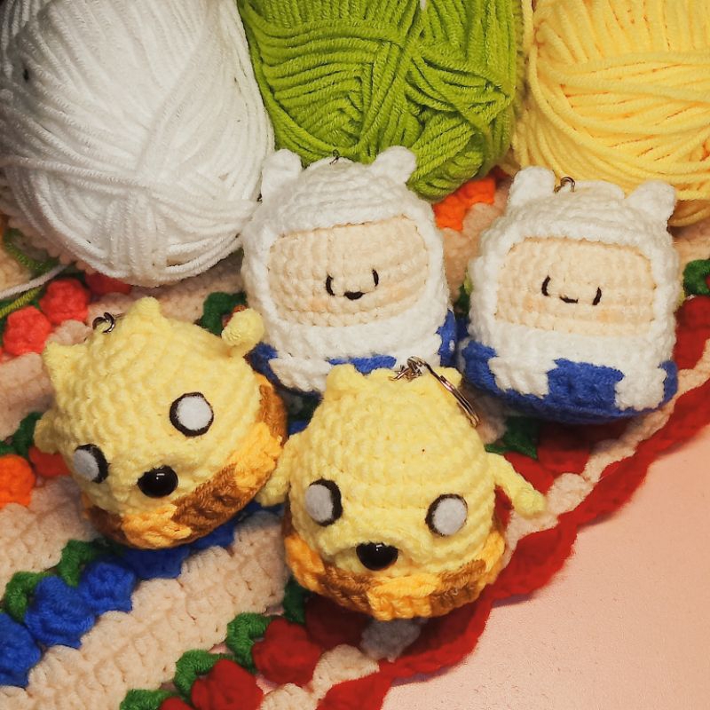 Jual kariyarin | keychain amigurumi jake and finn adventure time ...