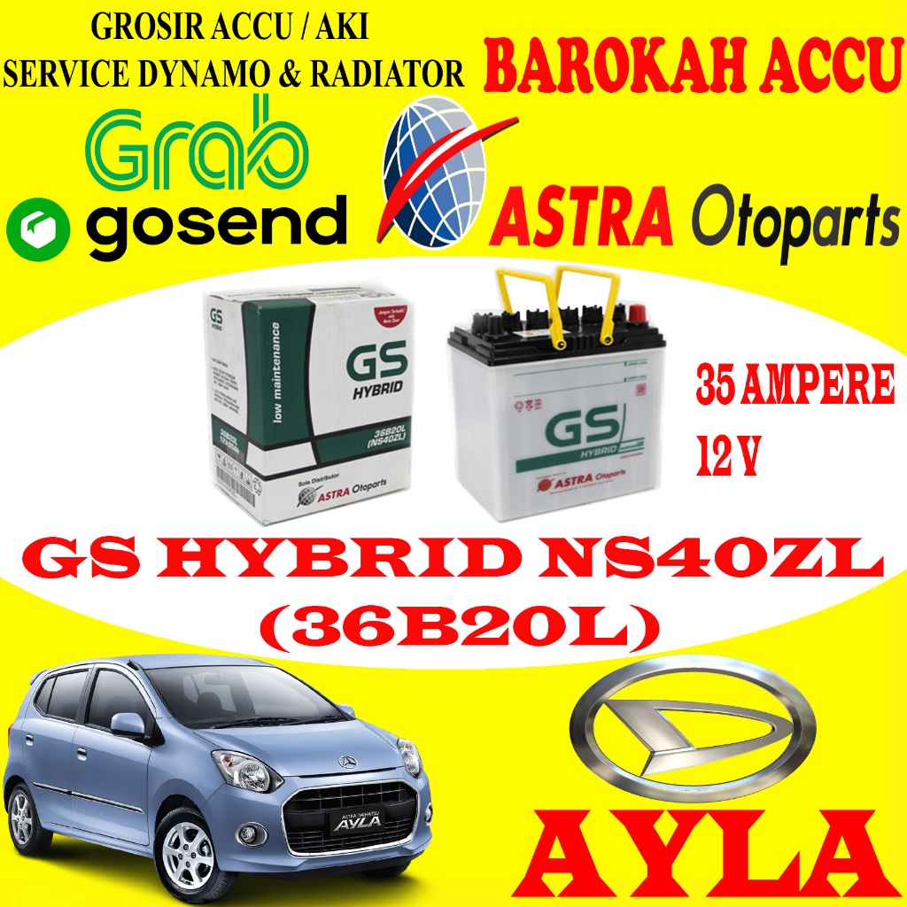 Jual AKI MOBIL DAIHATSU AYLA GS HYBRID NS40ZL / 36B20L , 35 AH ASTRA OTOPARTS | Shopee Indonesia