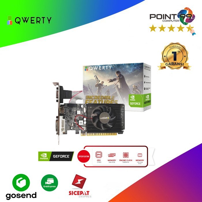 Jual VGA QWERTY GT610 2GB DDR3 64BIT GEFORCE NVIDIA | Shopee Indonesia