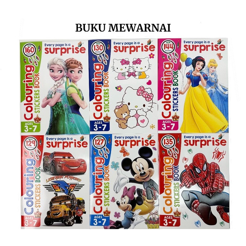 Jual (GA777) BUKU MEWARNAI + STIKER KYN08059 / Buku mewarnai isi 24 ...