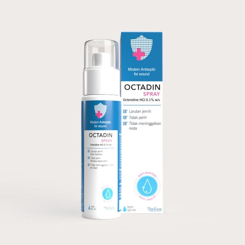 Jual Octadin Spray 50ml/Untuk perawatan luka/Spray antiseptik | Shopee ...
