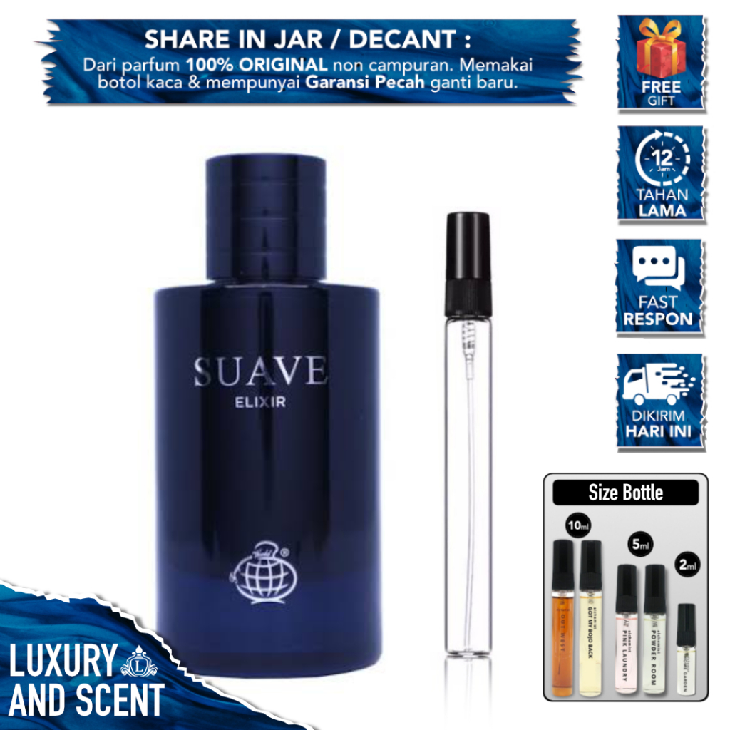 Jual DECANT FRAGRANCE WORLD SUAVE ELIXIR Share In Bottle Jar 2/5/10ML ...
