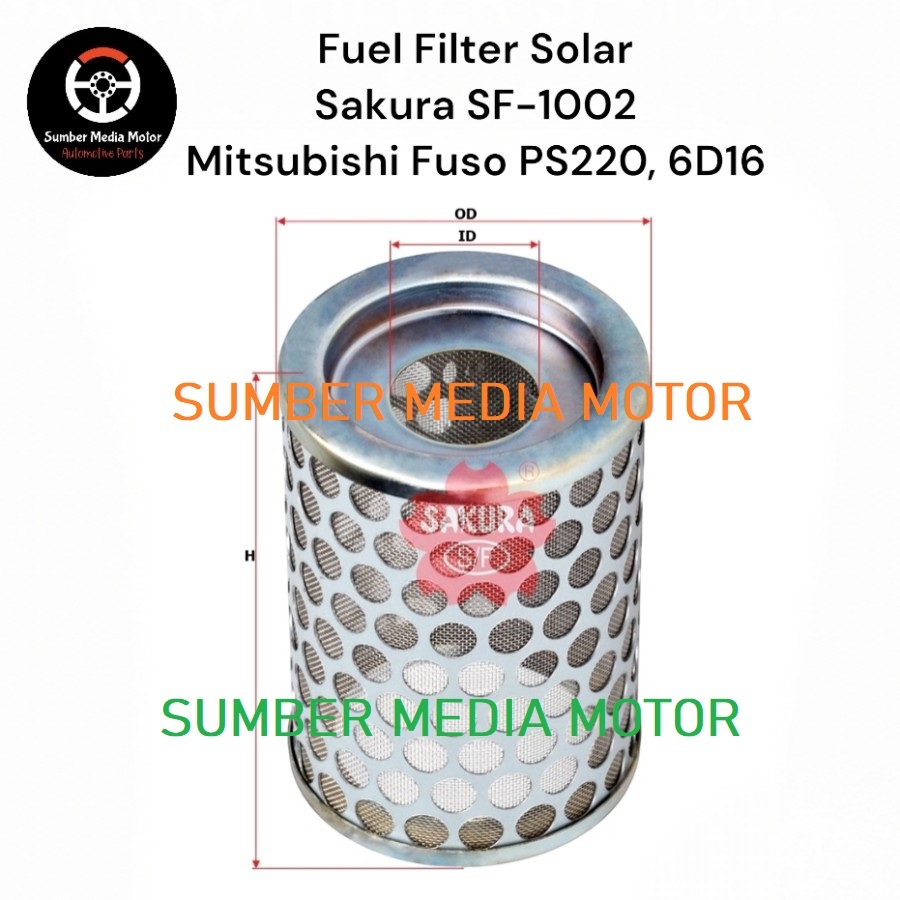 Jual Sakura Fuel Filter Solar SF-1002 Mitsubishi Fuso PS220, Mitsubishi ...