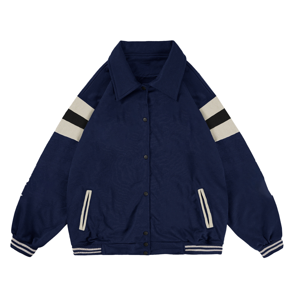 Jual VARSITY BIRU NAVY KOMBINASI PUTIH TERBARU JAKET BIG SIZE PREMIUM ...