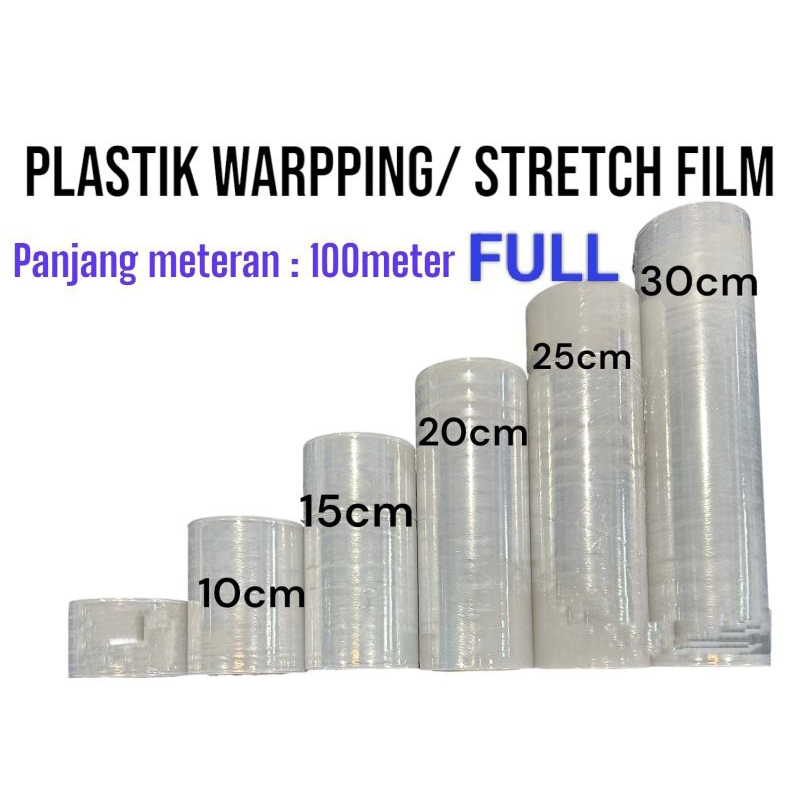 Jual stretch film plastik wrapping pembungkus barang koper ukuran 10 20 ...