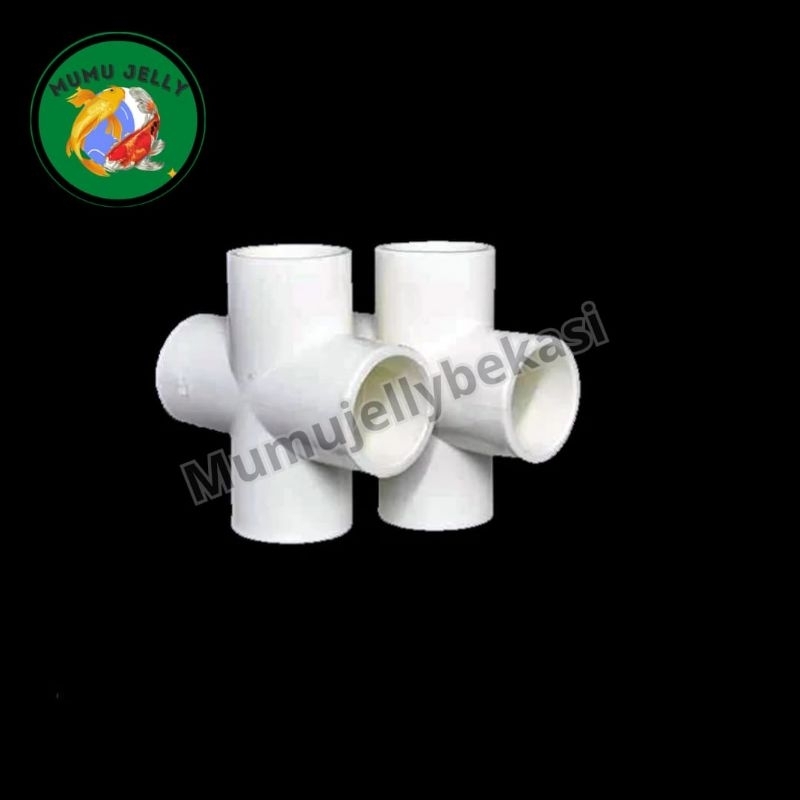 Jual tee 4 way sambungan pipa pipa pipe cross tee4 kaki -white | Shopee ...