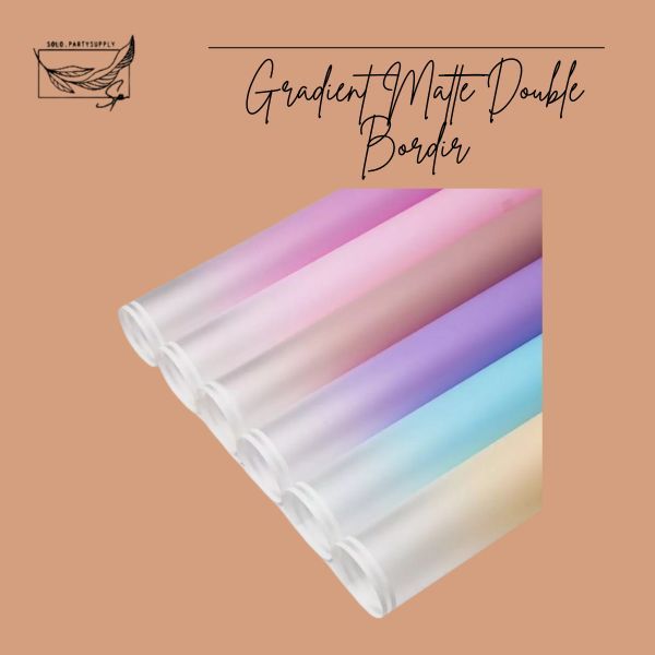 Jual (SW) TERLARIS GRADIENT MATTE DOUBLE BORDER METALIC FLOWER WRAPPING ...