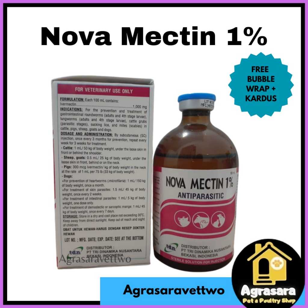 Jual NOVA MECTIN 100 ML - obat cacing hewan SEPERTI IVERVET | Shopee ...