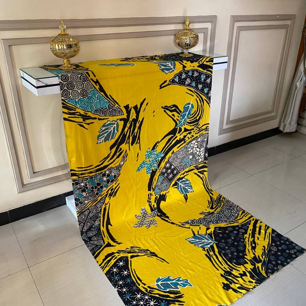 Jual Kain Batik Warna Kuning Halus Bahan Katun Prima Tebal Adem Ukuran ...