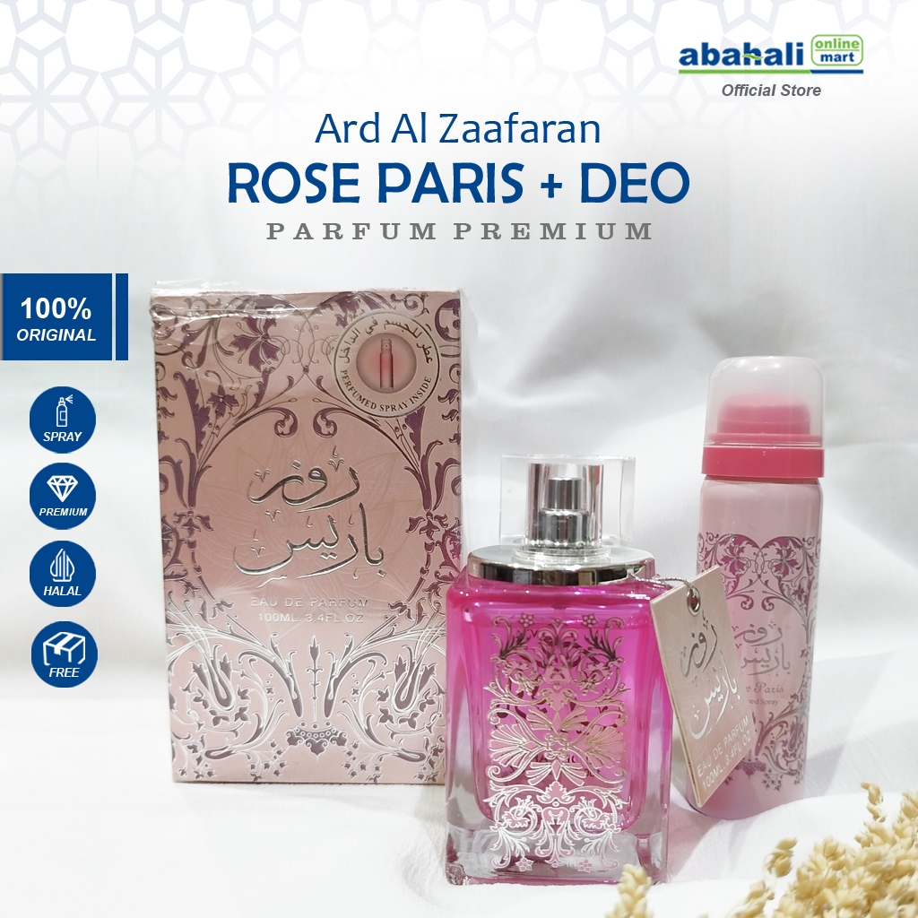 Jual PREMIUM Parfum Rose Paris 100ml + Deo EDP Khas Parfume Arab ...