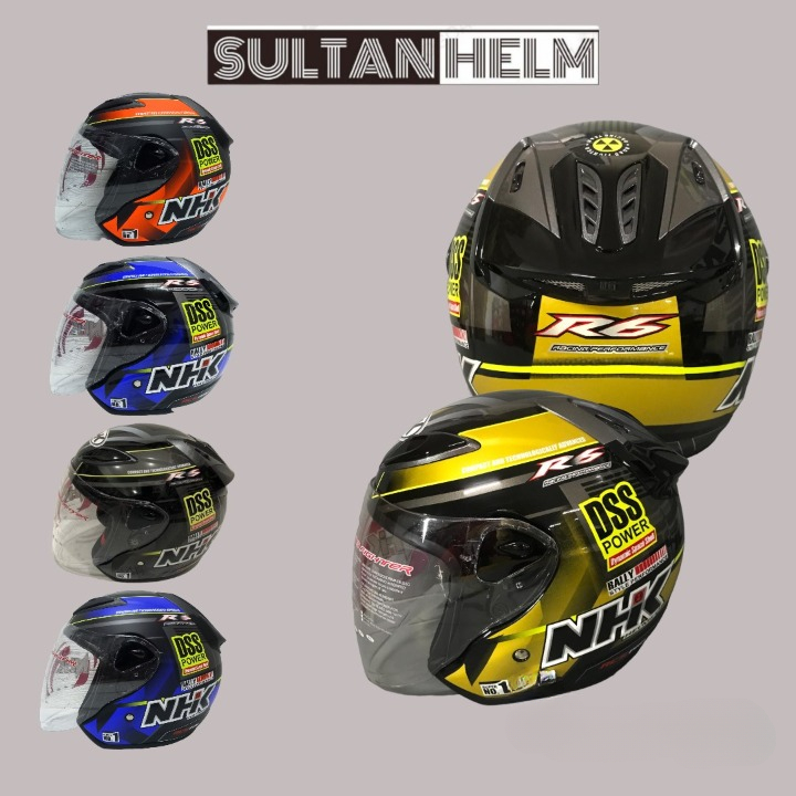 Jual HELM NHK R6 RALLY 02 BLACK RED DOFF HALF FACE | Shopee Indonesia