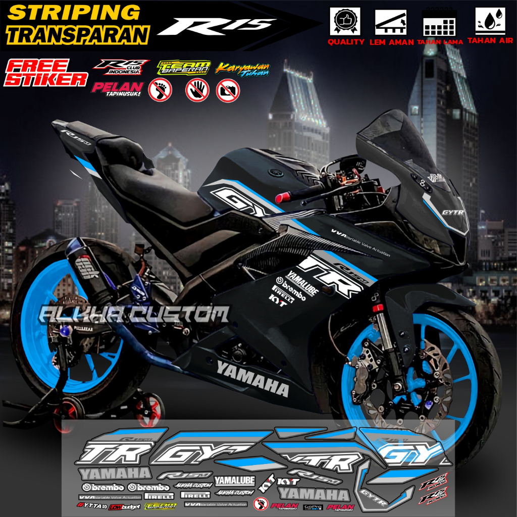 Jual STRIPING TRANSPARAN R15 V3 STIKER R15 V3 | Shopee Indonesia