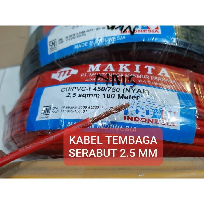 Jual KABEL SERABUT NYAF 2.5 MM MAKITA ECERAN 1 METER | Shopee Indonesia