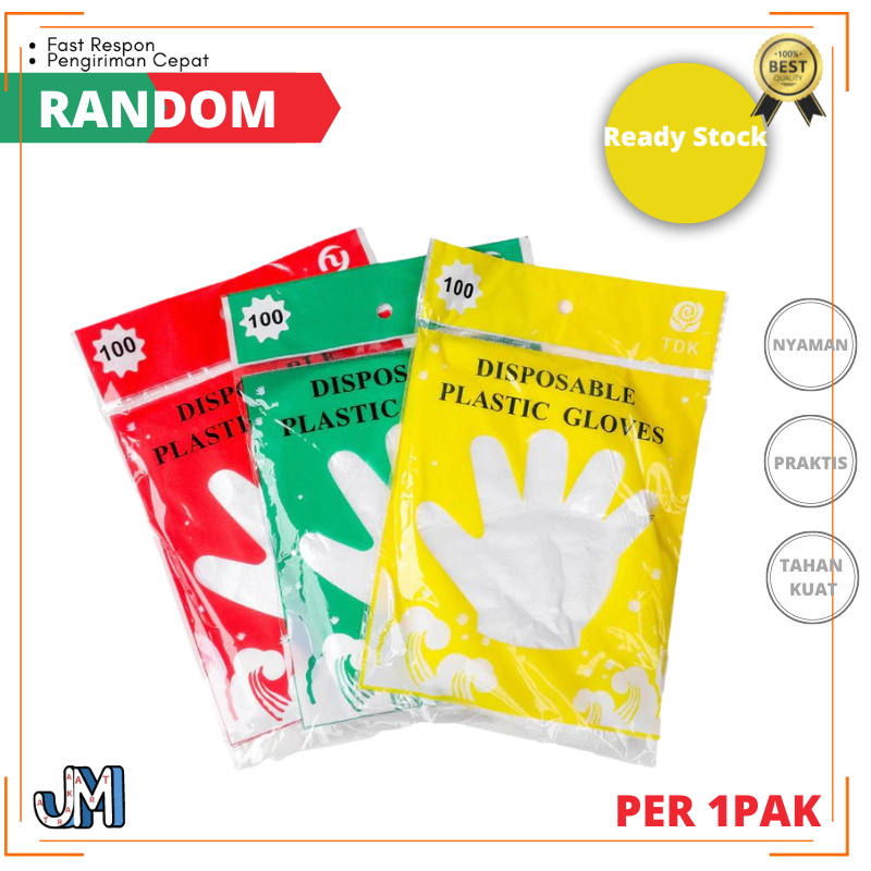 Jual Sarung Tangan Plastik Isi 100 Pcs Disposable Gloves / Sarung ...